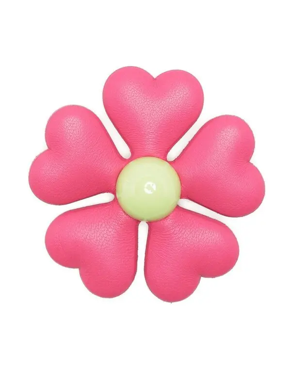 Moschino Leather Flower Brooch