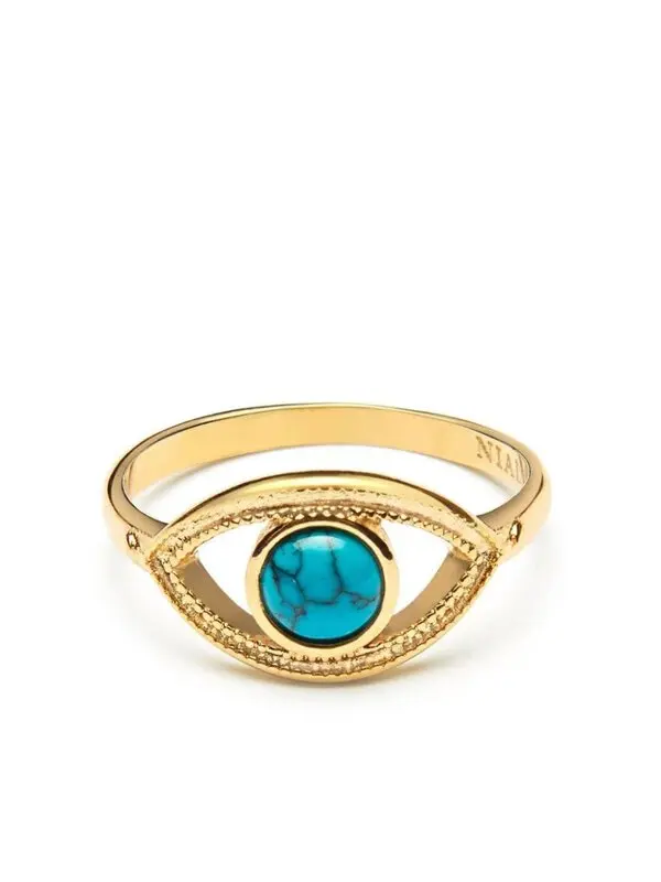 NIALAYA JEWELRY Skyfall Evil Eye Ring - Gold