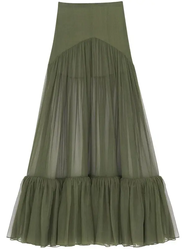 Saint Laurent High-waisted Maxi Skirt - Green