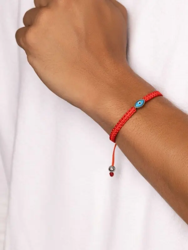 NIALAYA JEWELRY Evil Eye String Bracelet - Red