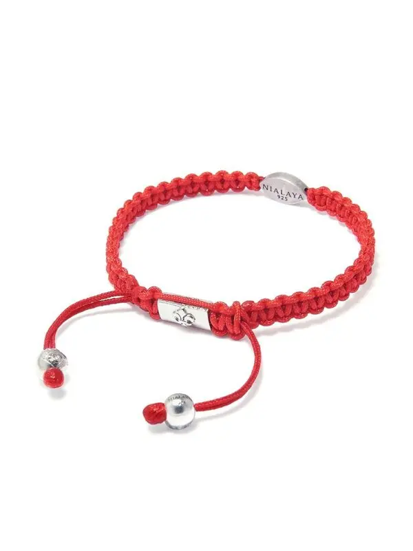 NIALAYA JEWELRY Evil Eye String Bracelet - Red