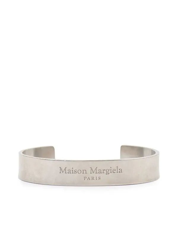MAISON MARGIELA Logo-engraved Cuff Bracelet - Silver