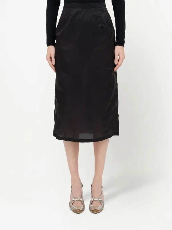 MAISON MARGIELA High-waisted Midi Skirt - Black