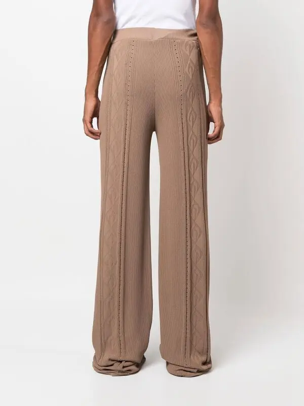 MARINE SERRE Pointelle Knit Flared Trousers