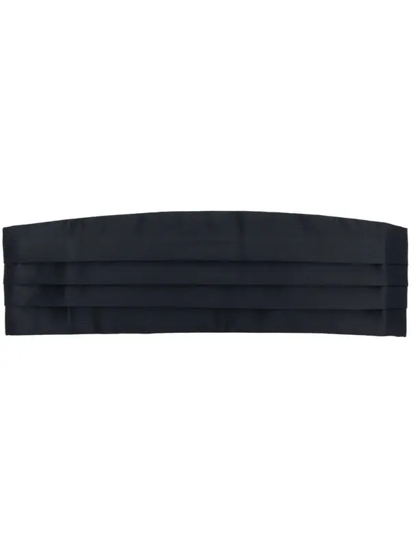 Corneliani Satin-finish Pleated Cummerbund - Blue