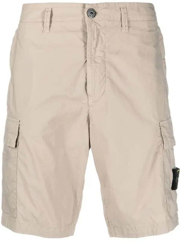 Stone Island Parachute Canvas Knee-length Shorts - Neutrals