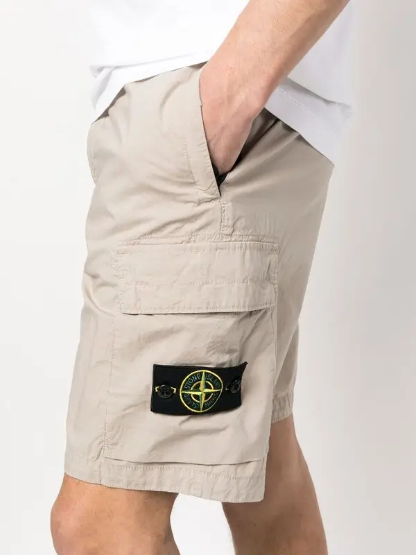 Stone Island Parachute Canvas Knee-length Shorts - Neutrals