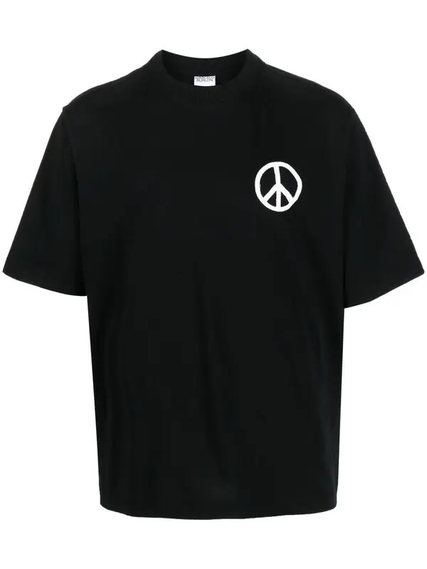 COUNTY OF MILAN Peace-logo Short-sleeve T-shirt - Black