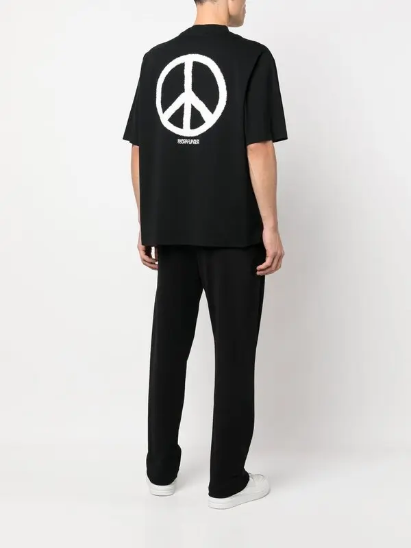 COUNTY OF MILAN Peace-logo Short-sleeve T-shirt - Black