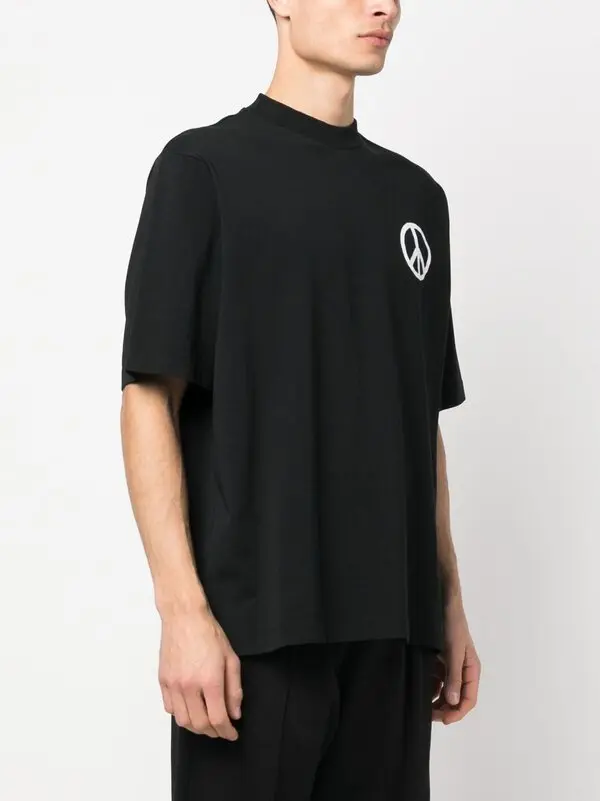 COUNTY OF MILAN Peace-logo Short-sleeve T-shirt - Black