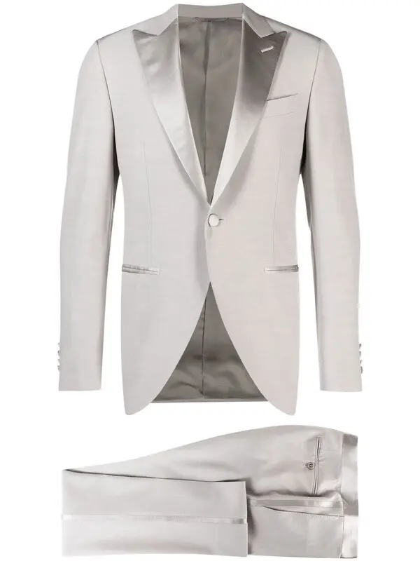 Canali Silk-lapel Single-breasted Dinner Suit - Grey