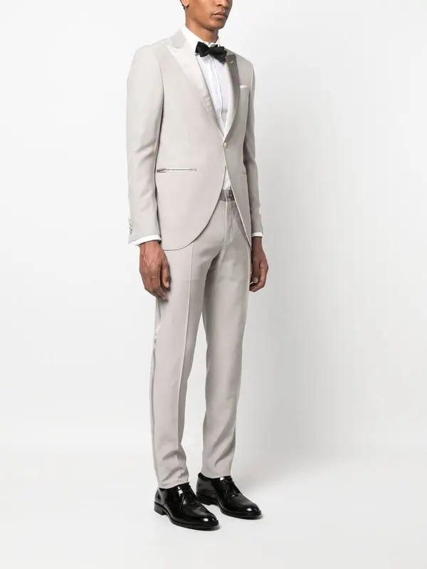 Canali Silk-lapel Single-breasted Dinner Suit - Grey