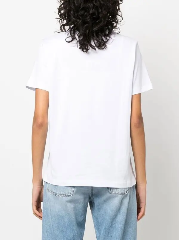MSGM Logo-print Glitter T-shirt - White
