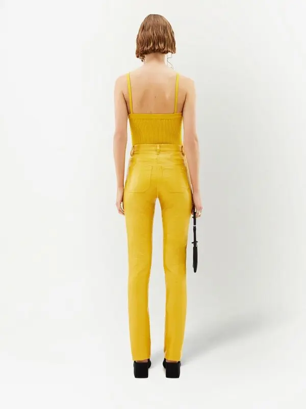 COURREGES Logo Ribbed-knit Top