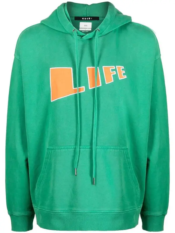 Ksubi Cotton Drawstring Hoodie - Green