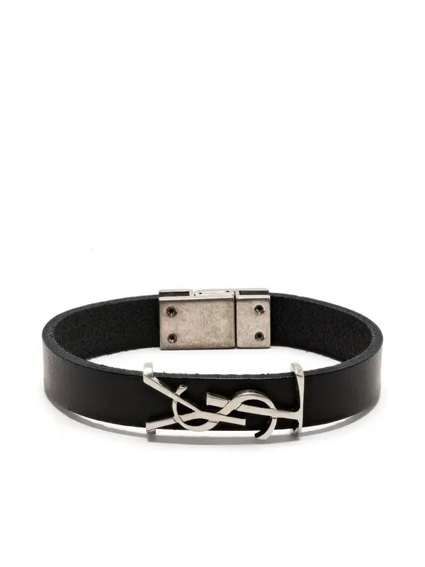 Saint Laurent Cassandre Logo Bracelet - Black