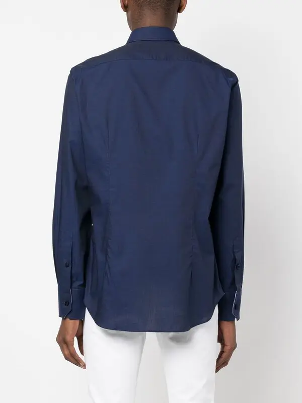 BILLIONAIRE Silver Cut Logo-print Shirt - Blue