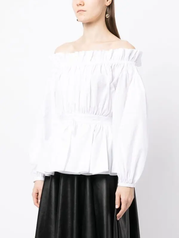 Alexander McQueen Off-shoulder Blouse - White