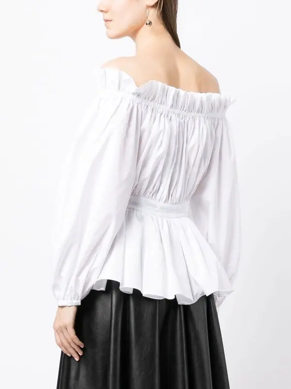 Alexander McQueen Off-shoulder Blouse - White