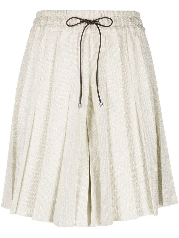 Fabiana Filippi Pleated High-waisted Skorts - White