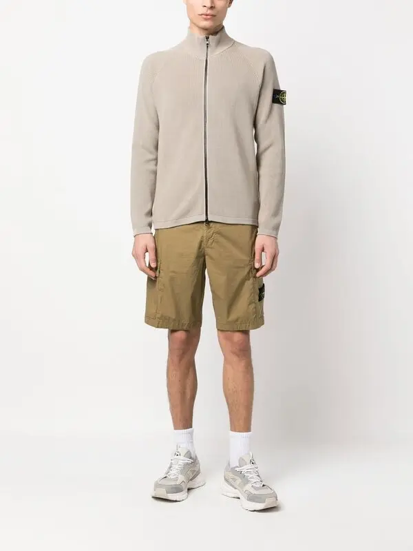 Stone Island Logo Patch Bermuda Shorts - Brown
