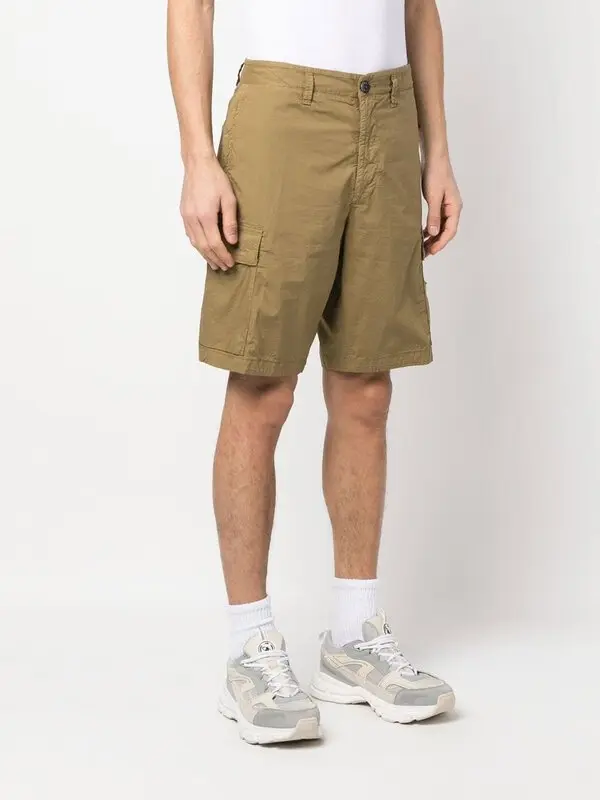 Stone Island Logo Patch Bermuda Shorts - Brown