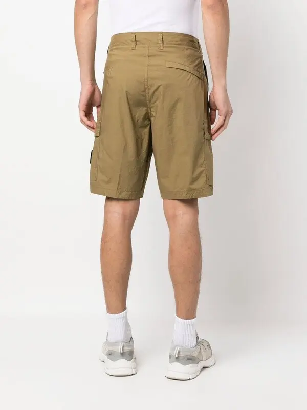 Stone Island Logo Patch Bermuda Shorts - Brown