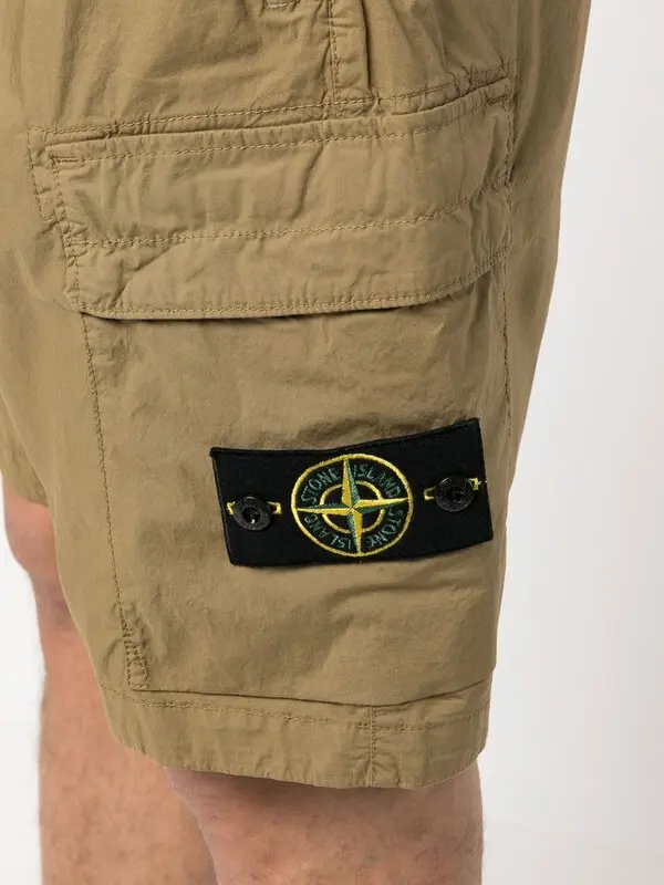 Stone Island Logo Patch Bermuda Shorts - Brown