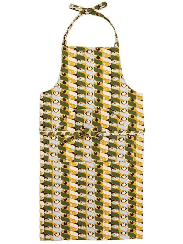 La DoubleJ Third Eye Print Apron - Green