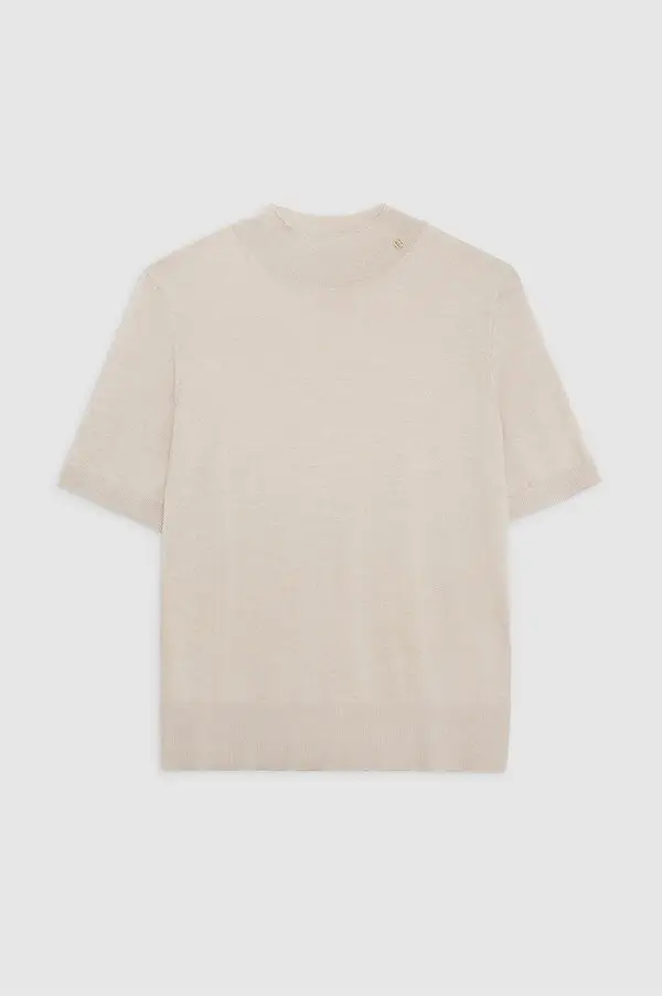 ANINE BING Monique Sweater Wool-cashmere Blend Mock Neck Top