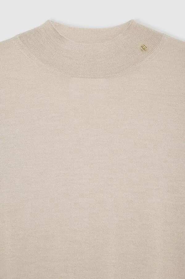 ANINE BING Monique Sweater Wool-cashmere Blend Mock Neck Top