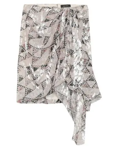 Isabel Marant Mini Silk Lurex Asymmetric Skirt - Light Grey