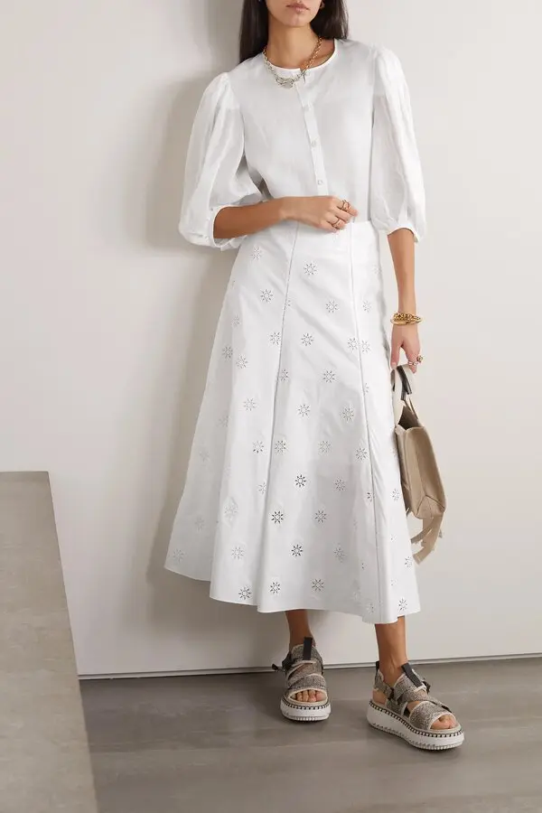 Chloé Cotton-voile Midi Skirt