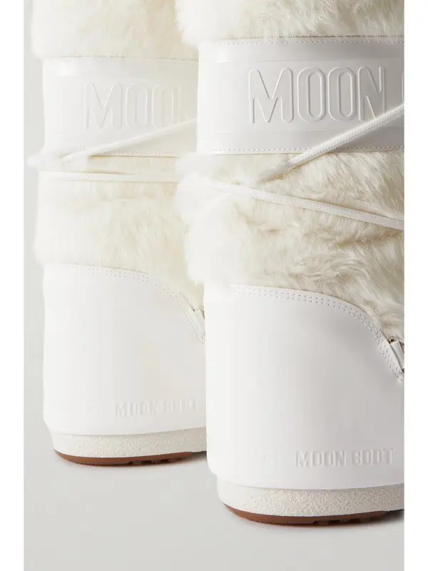 Moon Boot Icon Faux Fur And Faux Leather Snow Boots - White