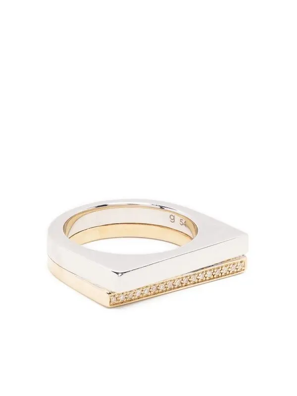 Tom Wood Duo Embellished Rings - Gold