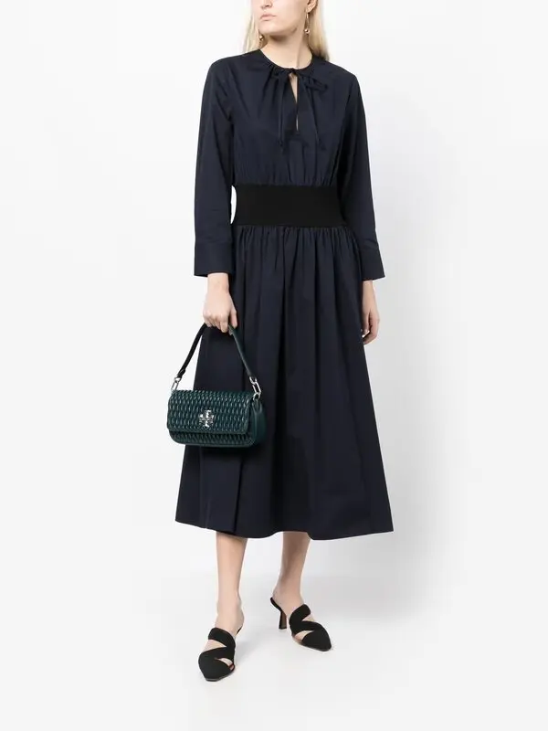 sachin and babi light blue dress Tory Burch black embroidered cotton poplin caftan dress