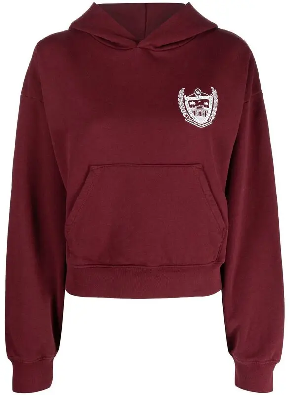 Sporty & Rich Logo-print Cropped Hoodie