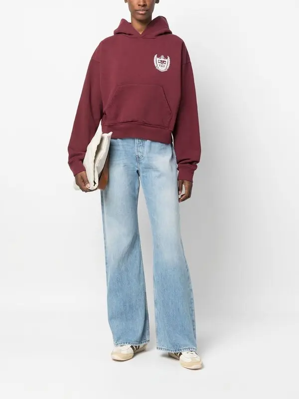 Sporty & Rich Logo-print Cropped Hoodie