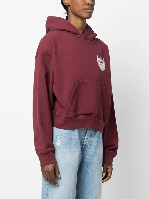 Sporty & Rich Logo-print Cropped Hoodie