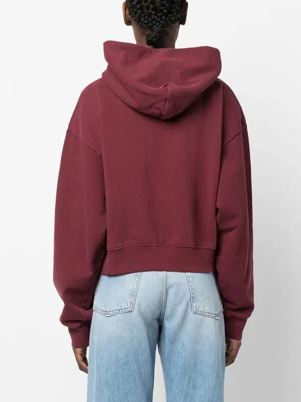 Sporty & Rich Logo-print Cropped Hoodie