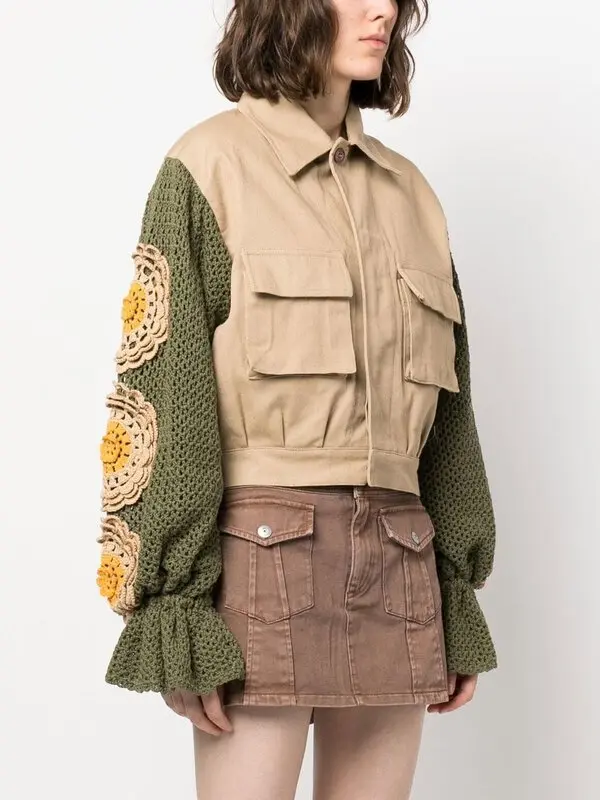 TU LIZÉ Tu Lize Knit-sleeve Cropped Jacket