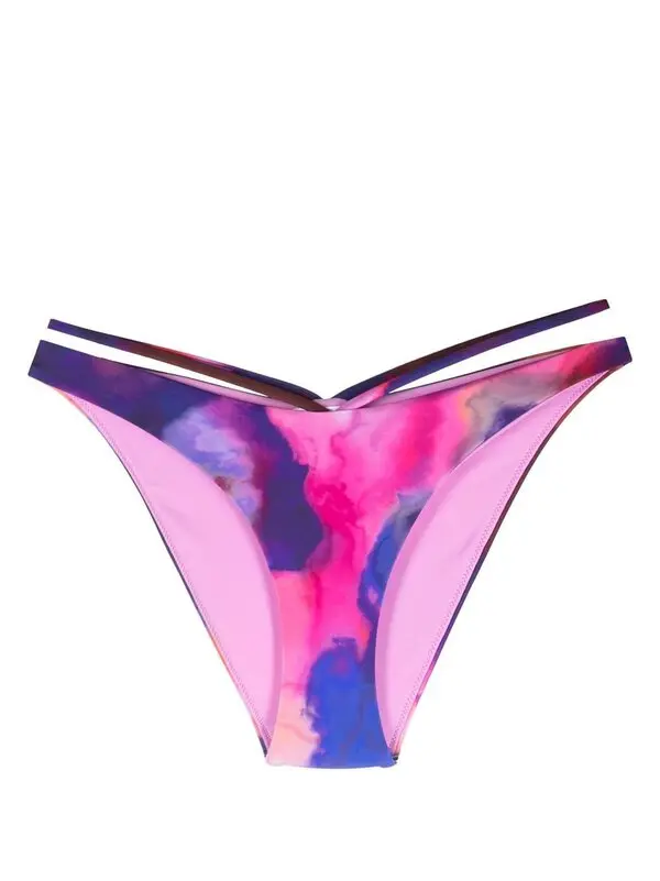 Simkhai Emmalynn Watercolour Bikini Bottom - Blue