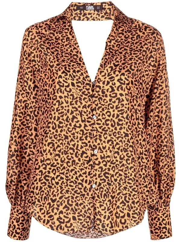 Karl Lagerfeld Leopard-print Backless Blouse