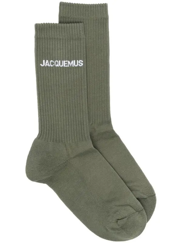 Jacquemus Logo-jacquard Ribbed Ankle Socks - Green