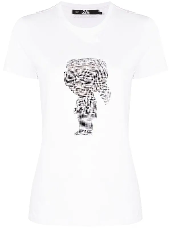 Karl Lagerfeld Ikon Rhinestone-embellished T-shirt - White