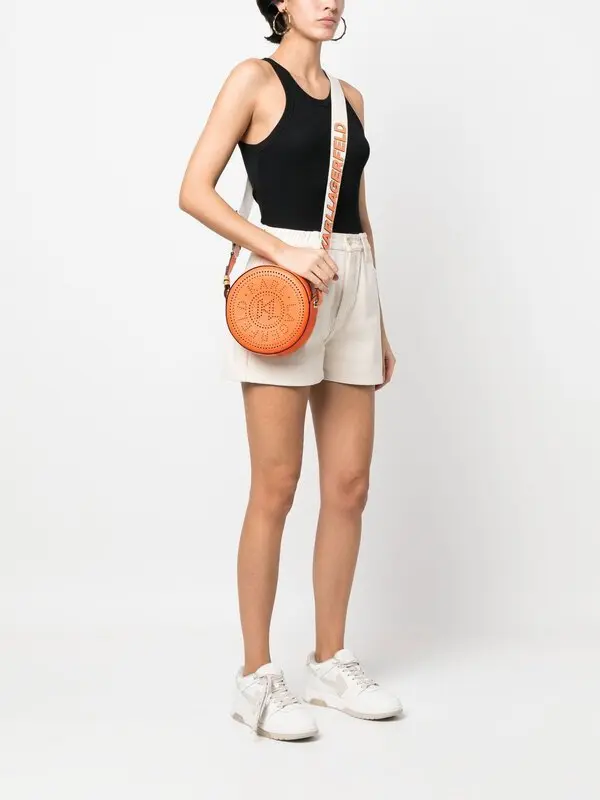 Karl Lagerfeld K/circle Logo-perforated Shoulder Bag