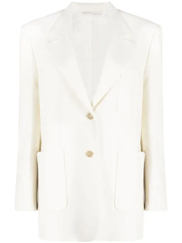 Palm Angels Knitted Tape-detail Blazer - White