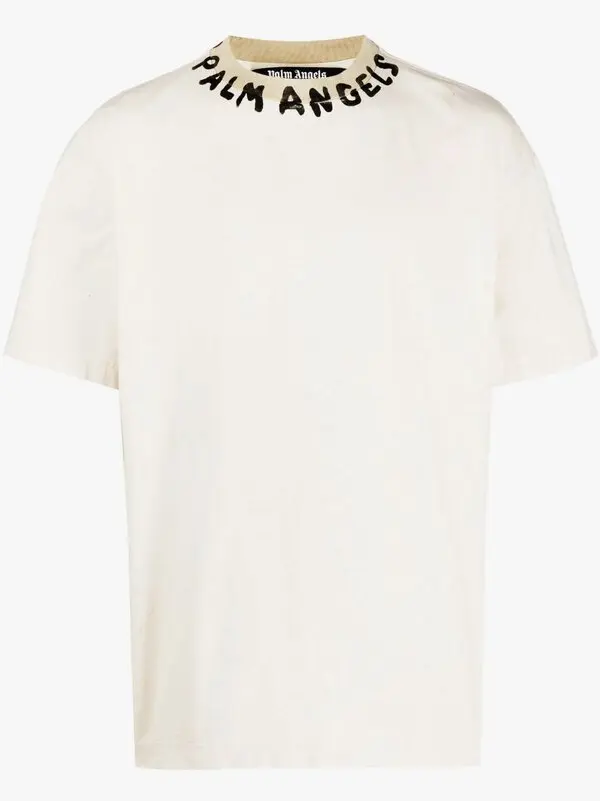 Palm Angels Logo-print Cotton T-shirt - White