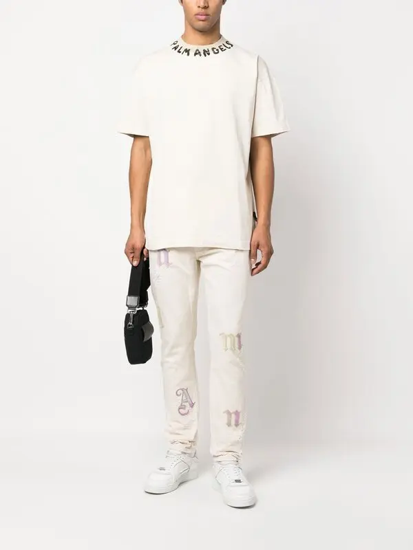 Palm Angels Logo-print Cotton T-shirt - White