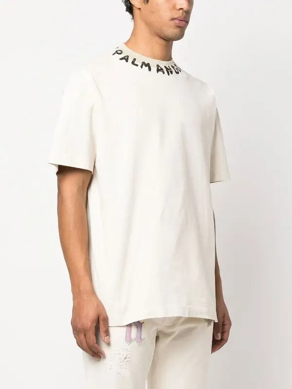 Palm Angels Logo-print Cotton T-shirt - White